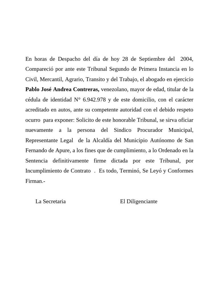 Diligencia (20-01) | PDF