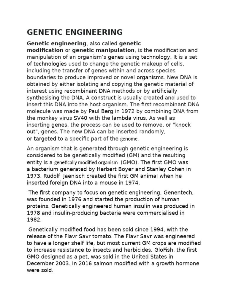 Genetic Engineering and Applications | PDF | Genetic Engineering | Plasmid Genetic Engineering and Applications | PDF | Genetic Engineering | Plasmid