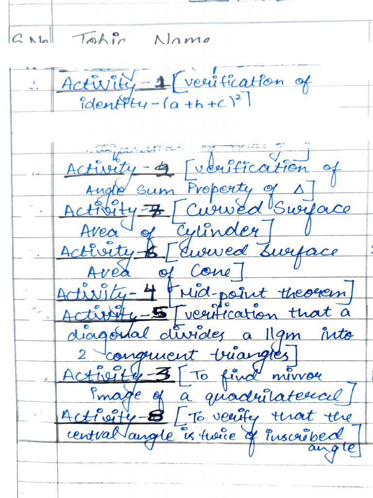 IX Math Lab Activities 1-8 | PDF