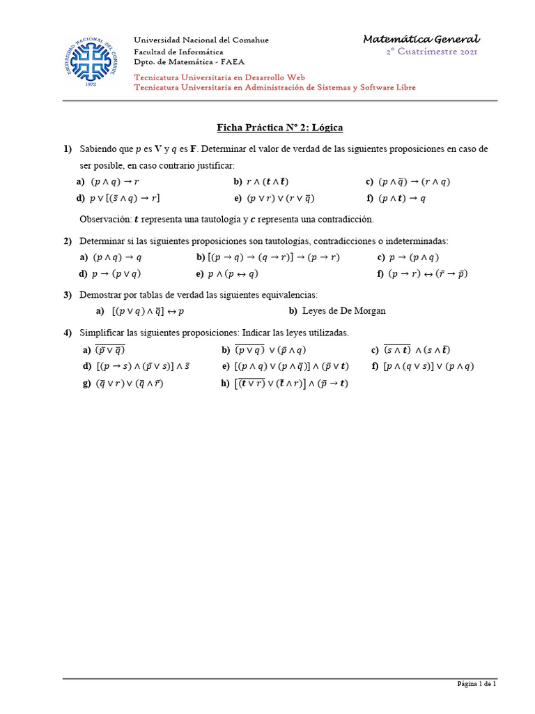 FP2. Logica 2021 | PDF