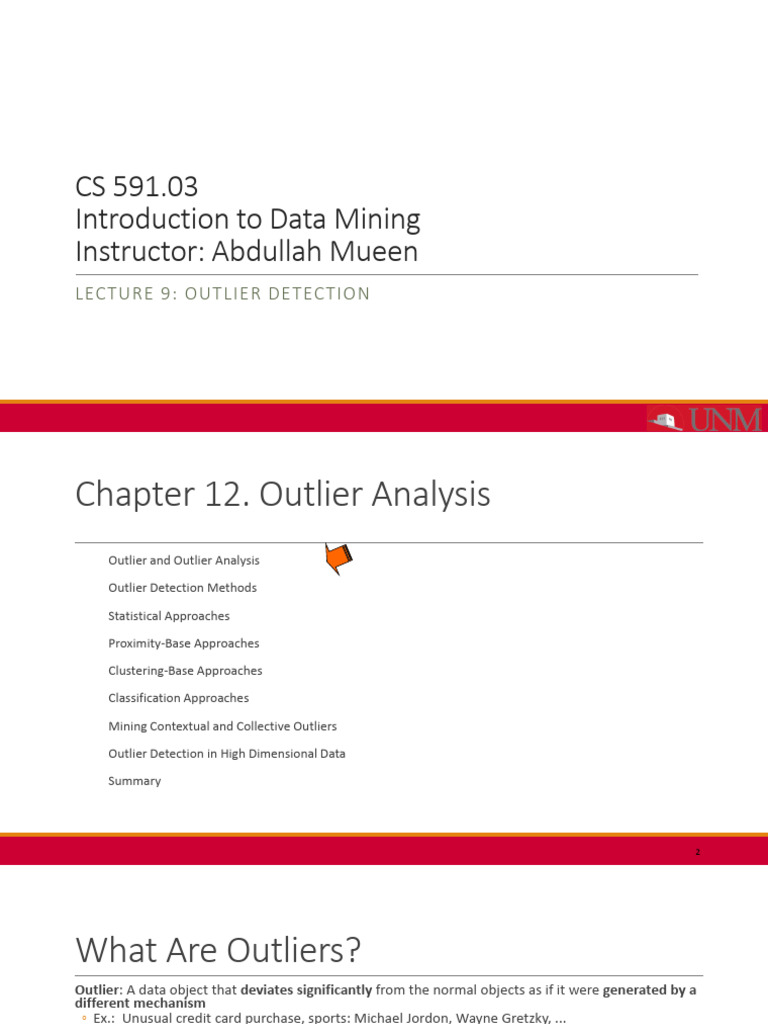 Outlier Detection Pdf Outlier Cluster Analysis