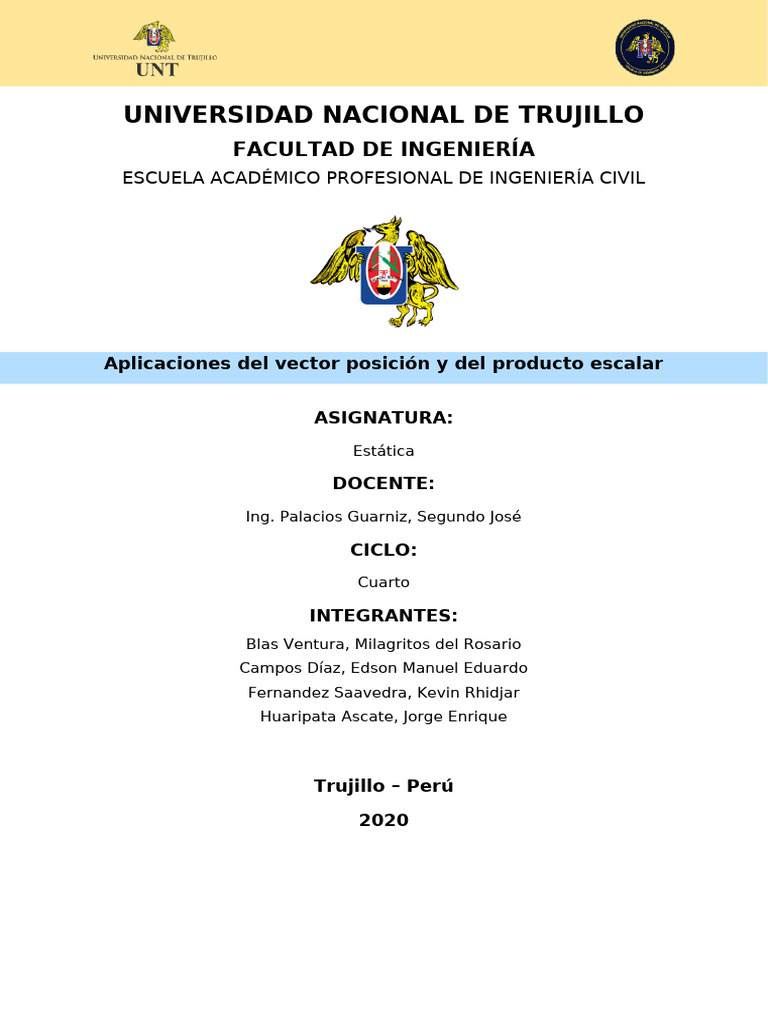 Práctica Vector Posición-Producto Escalar | PDF | Vector Euclidiano | Escalar (Matemáticas)