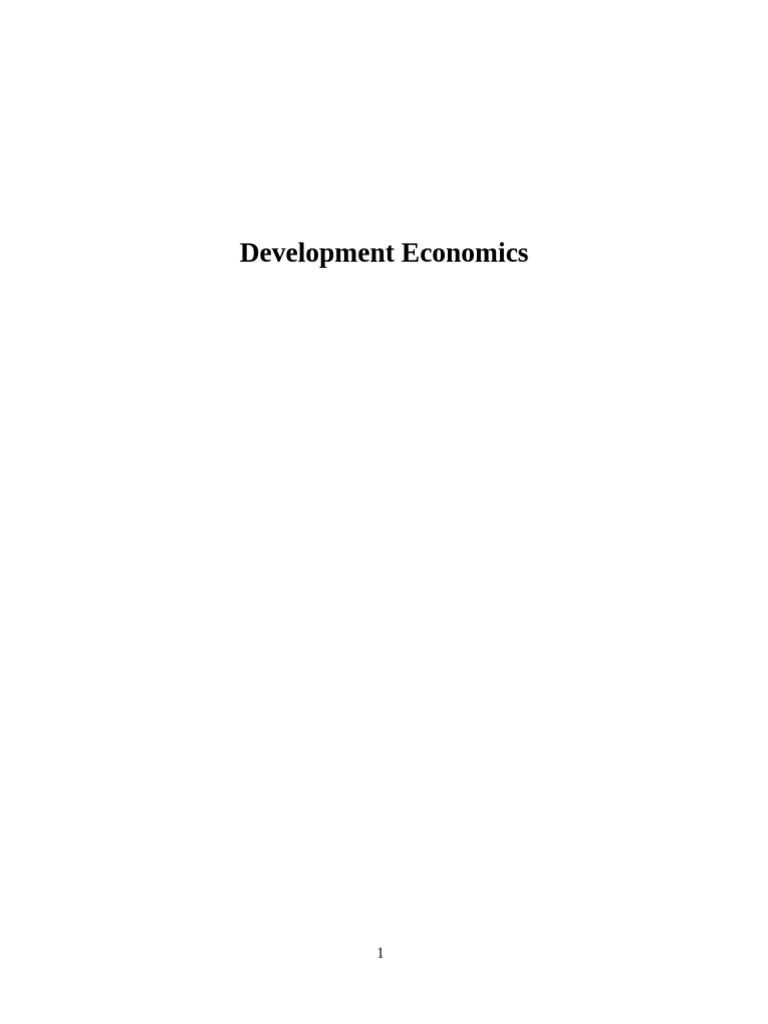 Development Economics | PDF | Cost Of Living | Economics