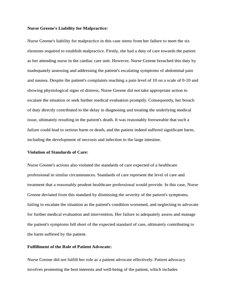 Malpractice Liability Analysis | PDF | Damages | Standard Of Care