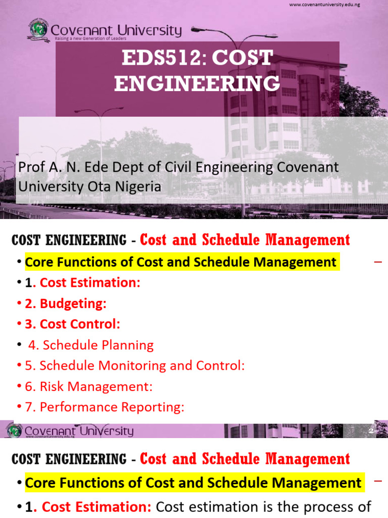Eds512 - Cost Engineering - L3 | PDF | Project Management | Business