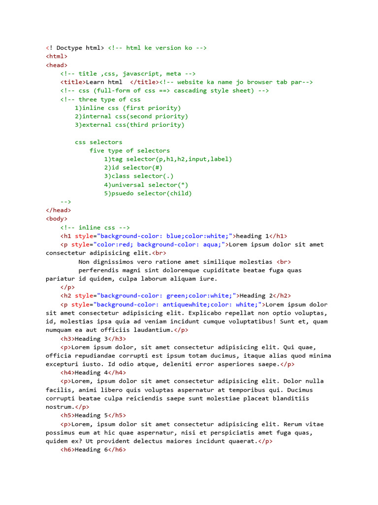 HTML and CSS Basics Explained | PDF