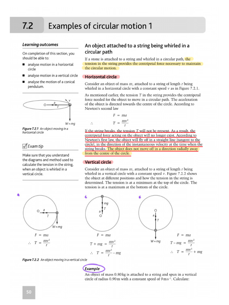 Circular Motion - Textbook Notes | PDF