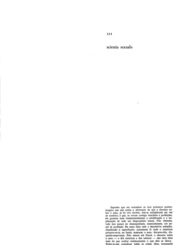 Capítulo III - Scientia Sexualis | PDF