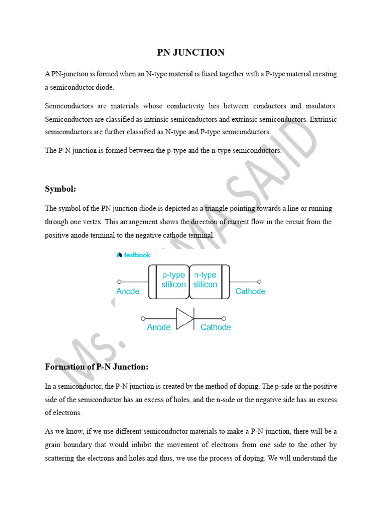 PN Junction | PDF | P–N Junction | Diode
