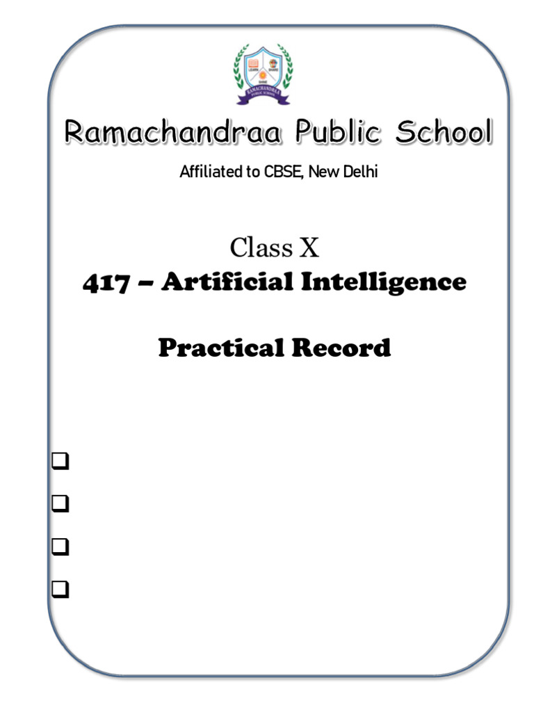 Class 10 AI Practical Record 24-25 | PDF | Computer Engineering | Computer Science