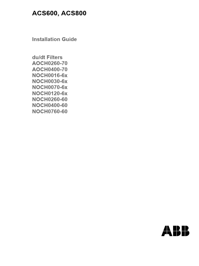 ACS600/800 du/dt Filters Guide | PDF | Humidity | Electrical Engineering