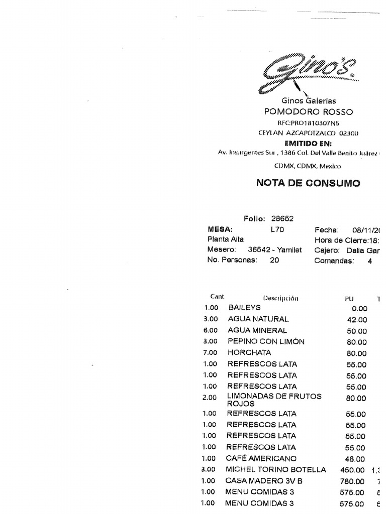 Ticket de Consumo | PDF