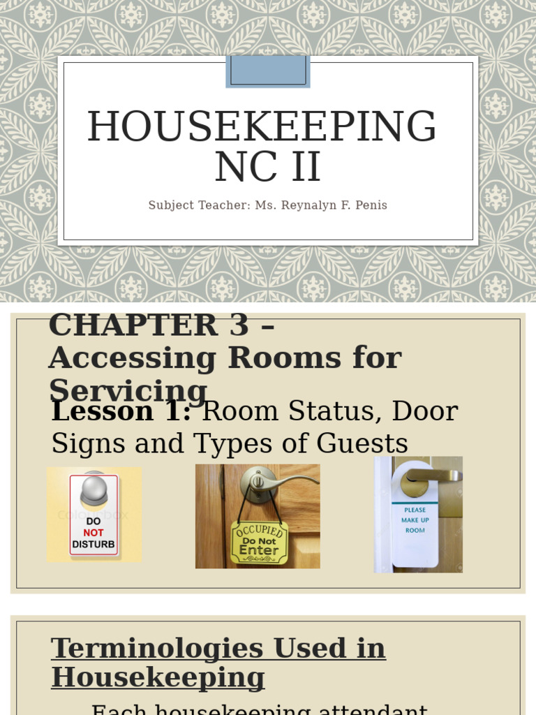 Housekeeping Room Status and Signs | PDF