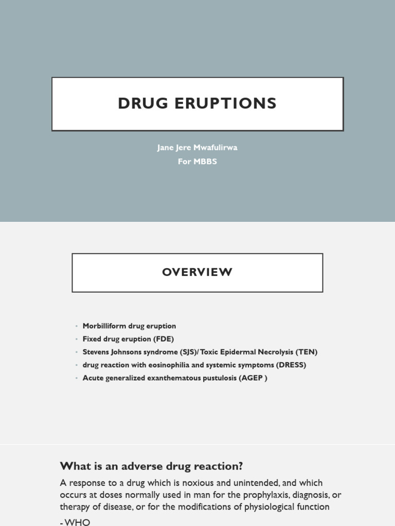 Types of Drug Eruptions Explained | PDF | Medicine | Drugs