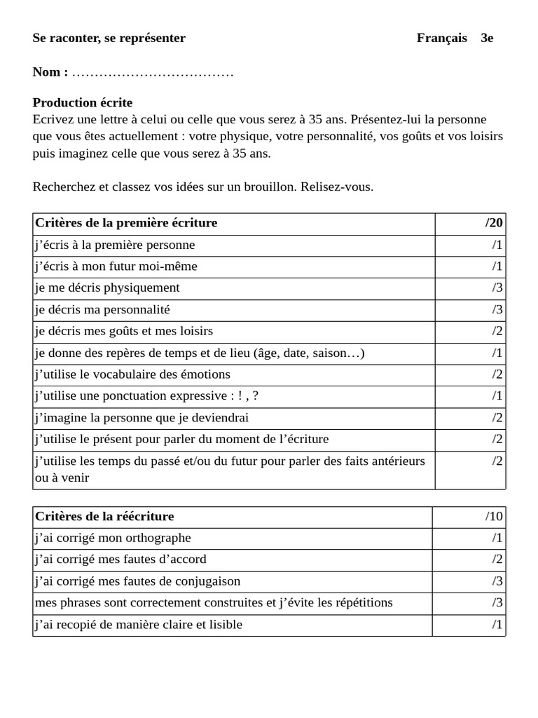 Lettre à Mon Futur Moi à 35 Ans | PDF
