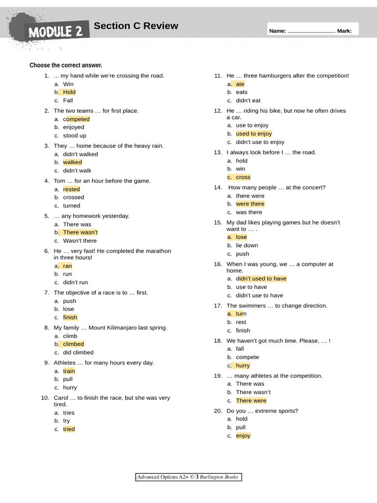 03AdvOptions A2Plus M2 SecC | PDF