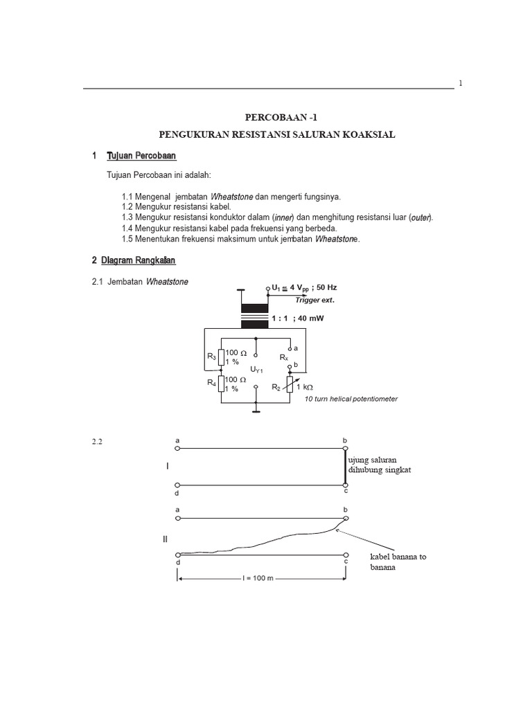 Pengukuran Resistansi Saluran Koaksial | PDF