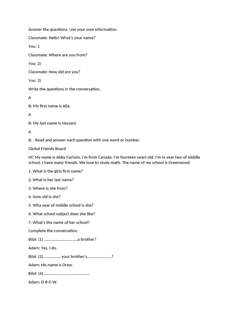 Answer The Questions | PDF