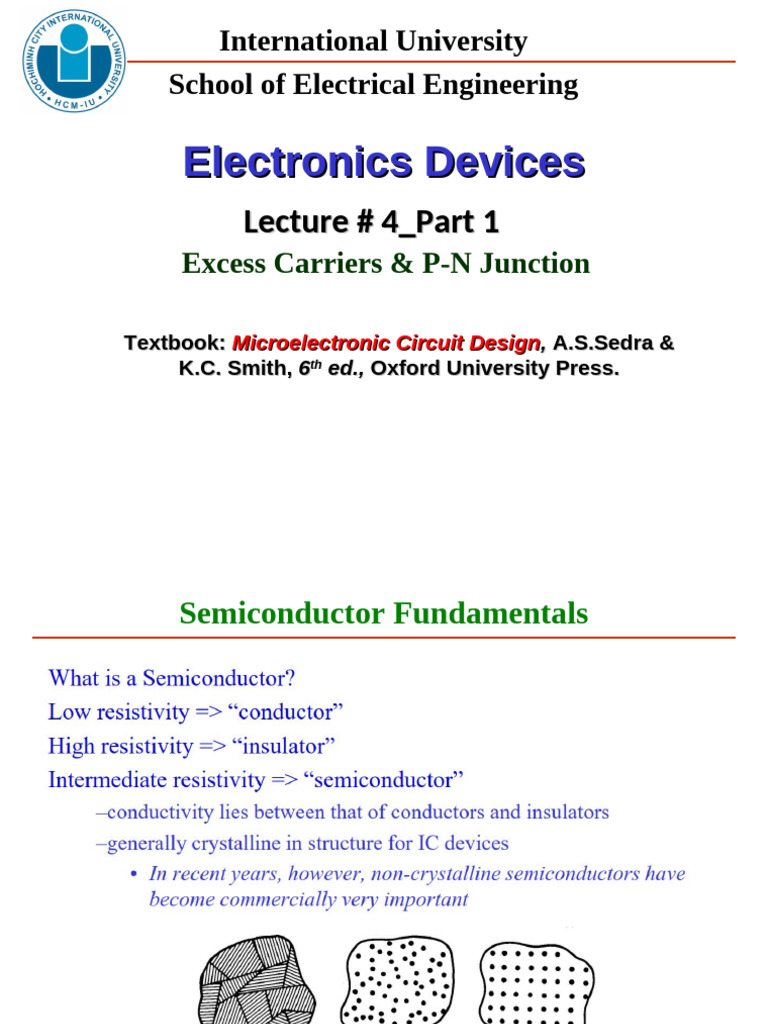 Lecture 4 - Part1 | PDF | P–N Junction | Doping (Semiconductor)