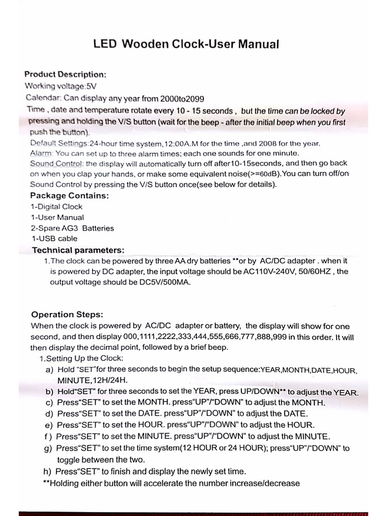 LED Wooden Clock | PDF