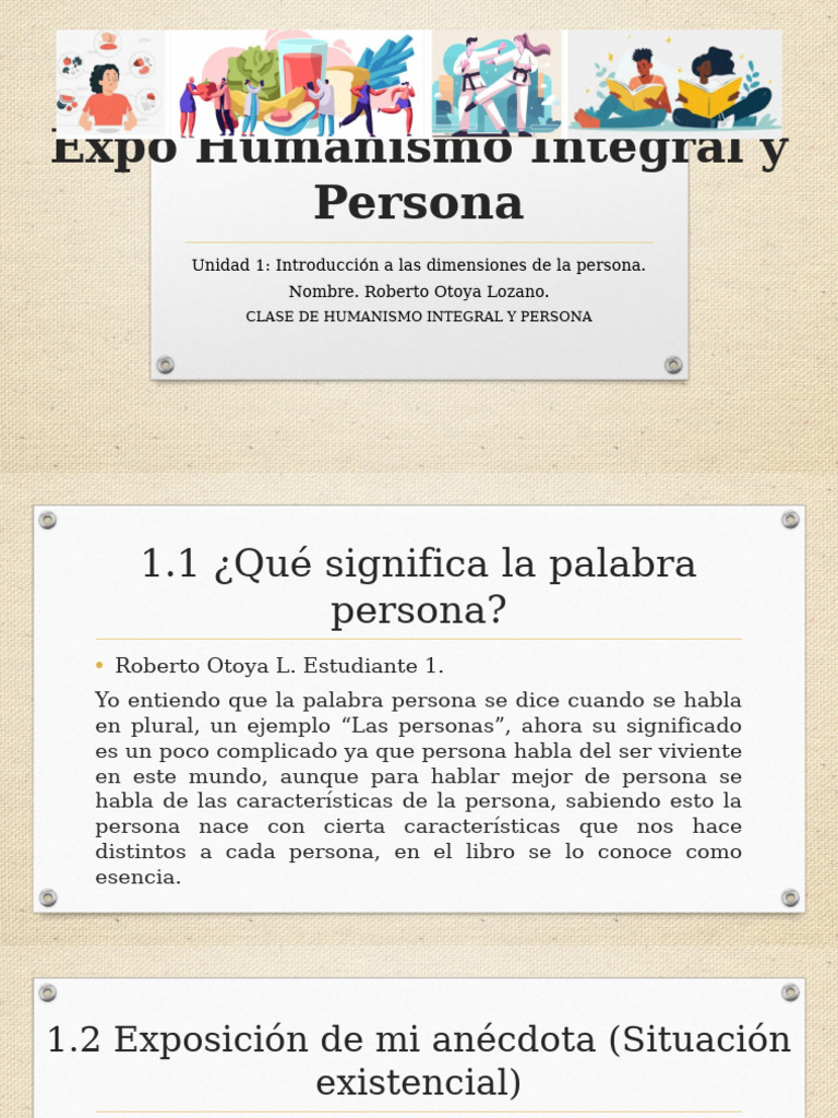 Expo Humanismo Integral y Persona | PDF