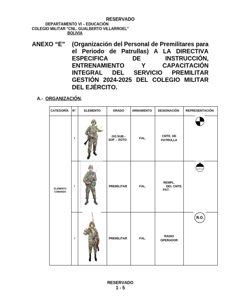 15 Anexo e Organizacion y Formaciones SPM | PDF | Militar | Operaciones ...