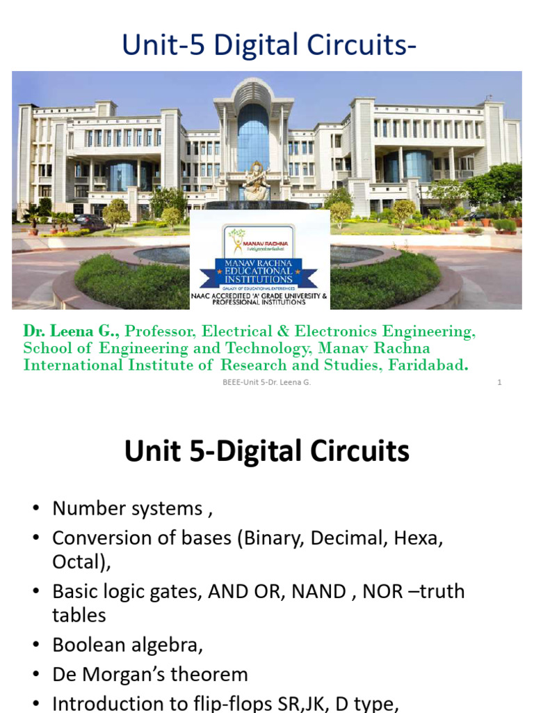 Unit 5-Part 1-Number System-Gates | PDF | Logic Gate | Mathematical Logic