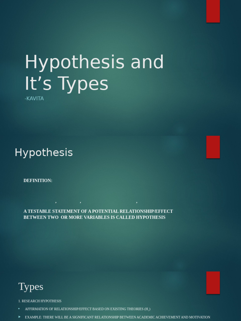 Hypothesis and It's Types | PDF | Hypothesis | Type I And Type Ii Errors