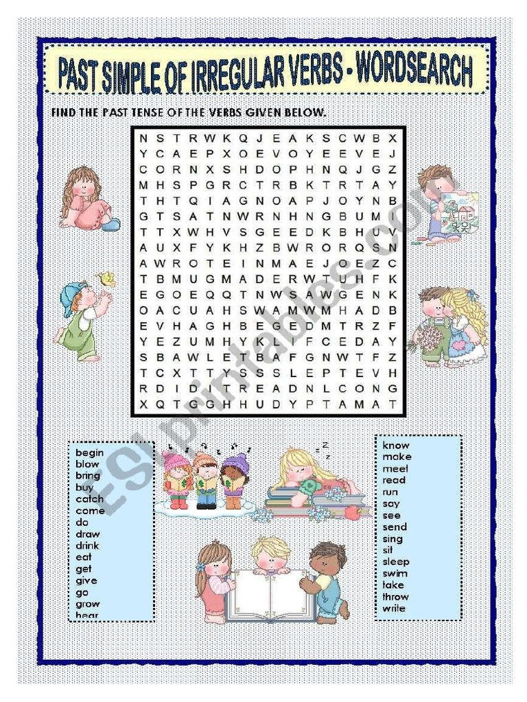 Wordsearch Irregular Verbs | PDF