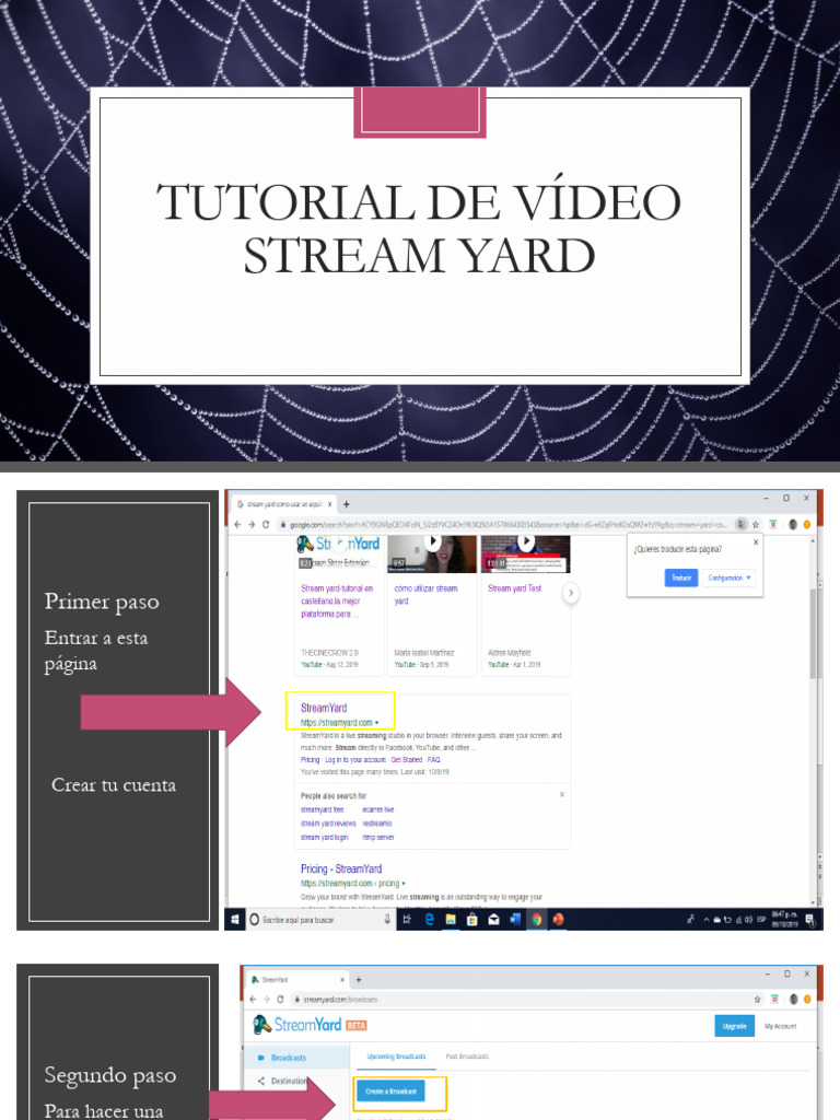 Tutorial de Vídeo Stream Yard | PDF | Youtube