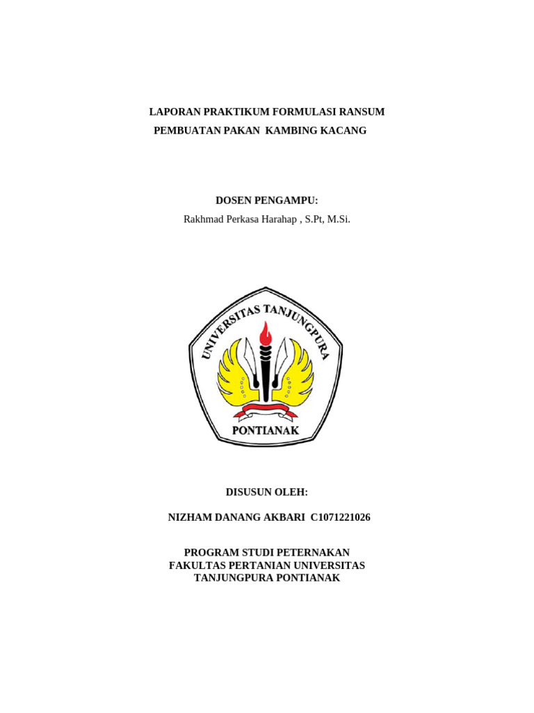 Laporan Praktikum Formulasi Ransum | PDF