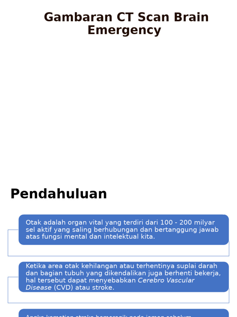 Gambaran CT Scan Brain Emergency | PDF