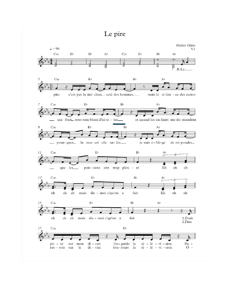 Le Pire Gims Spartito | PDF