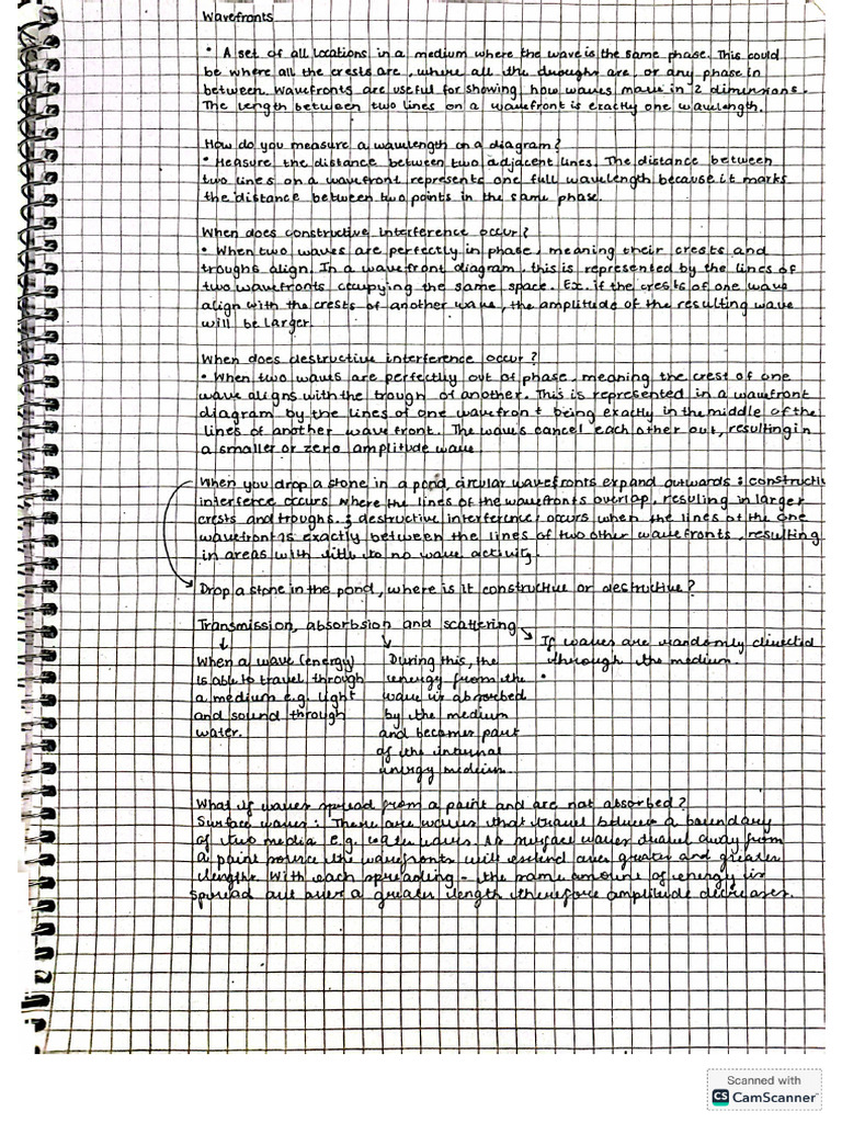 Physics Notes: Wavefronts | PDF