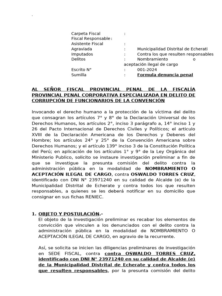 Denuncia Anonima | PDF | Derecho penal | Fiscal