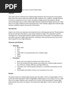Sunlight's Impact on Plant Growth | PDF | Experiment | Botany