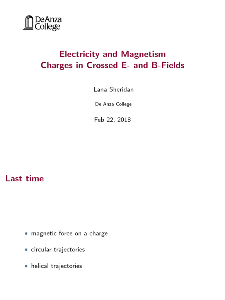 Phys4B Lecture29 | PDF | Force | Electron