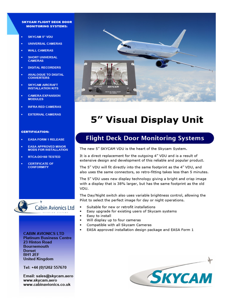 Skycam Visual Display Unit | PDF | Power Supply | Aviation