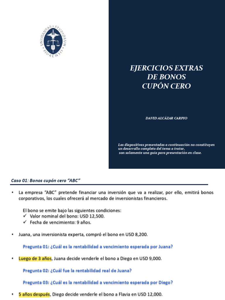 Ejercicios Extras de Bonos Cupón Cero | PDF | Bonos corporativos | Deuda
