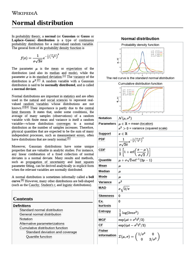 Normal Distribution | PDF | Normal Distribution | Estimator