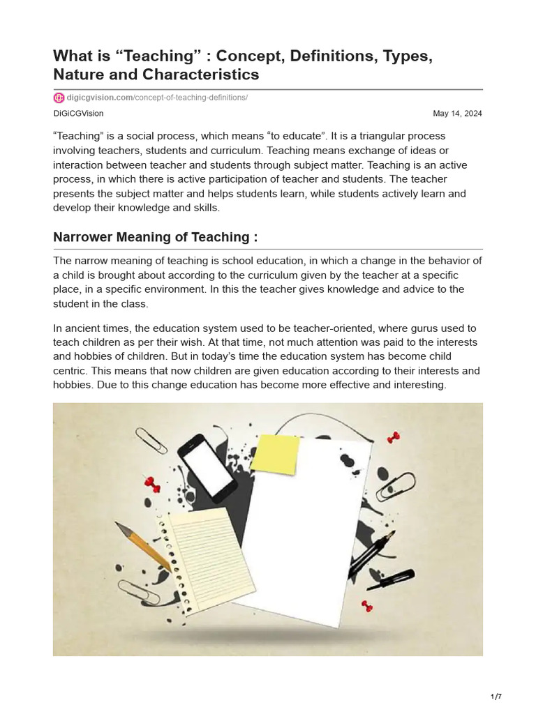 Understanding Teaching: Concepts & Types | PDF | Learning | Teachers