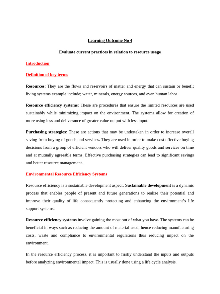 Learning Outcome No 4-Evaluate Current Practices in Relation To ...
