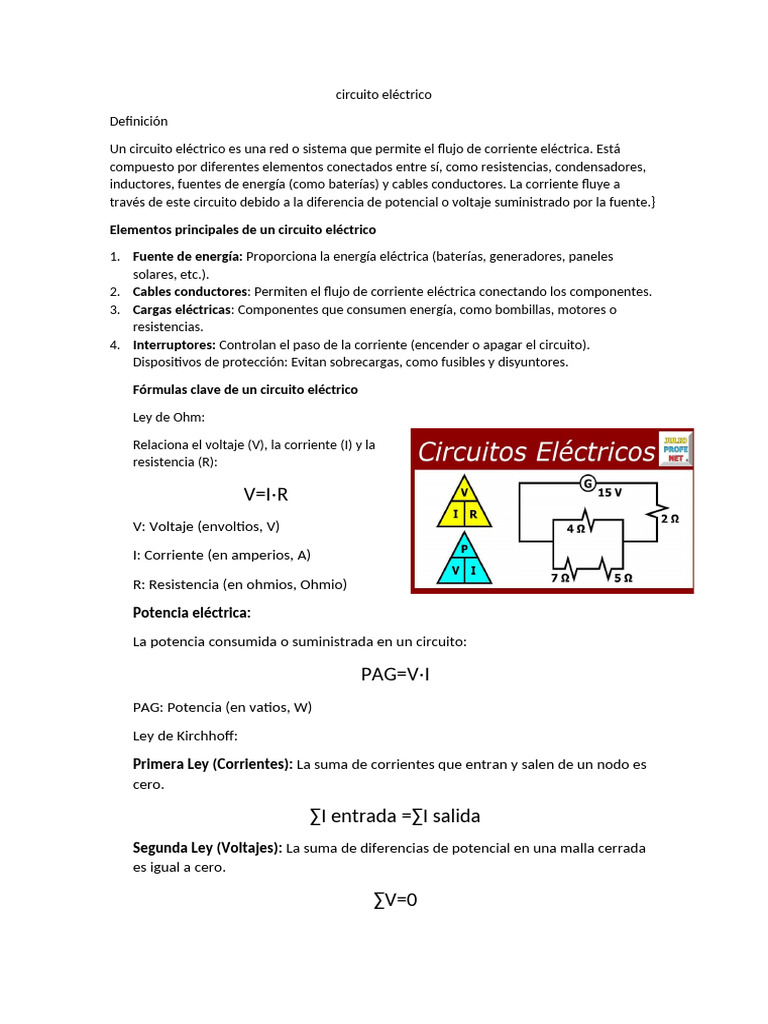 Conceptos Básicos de Circuitos Eléctricos | PDF