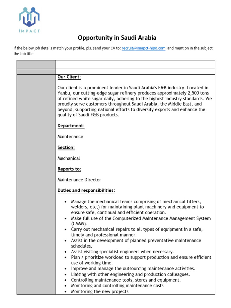 Mechanical Engineer Responsibilities | PDF
