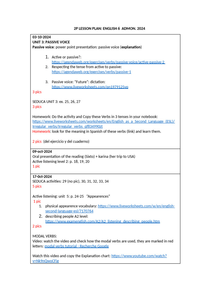 2P Lesson Plan English 6 Admon. | PDF | Verb | Linguistics