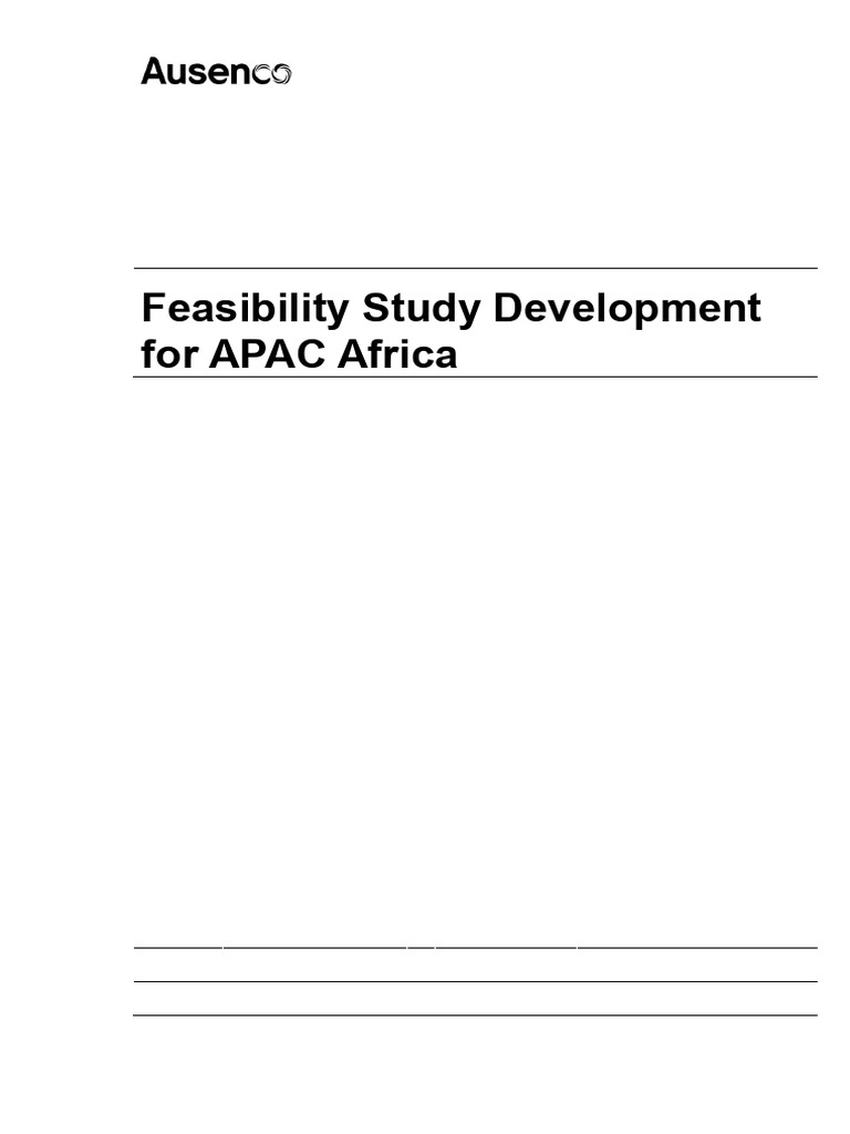 Feasibility Study Development For APAC Africa | PDF | Feasibility Study ...