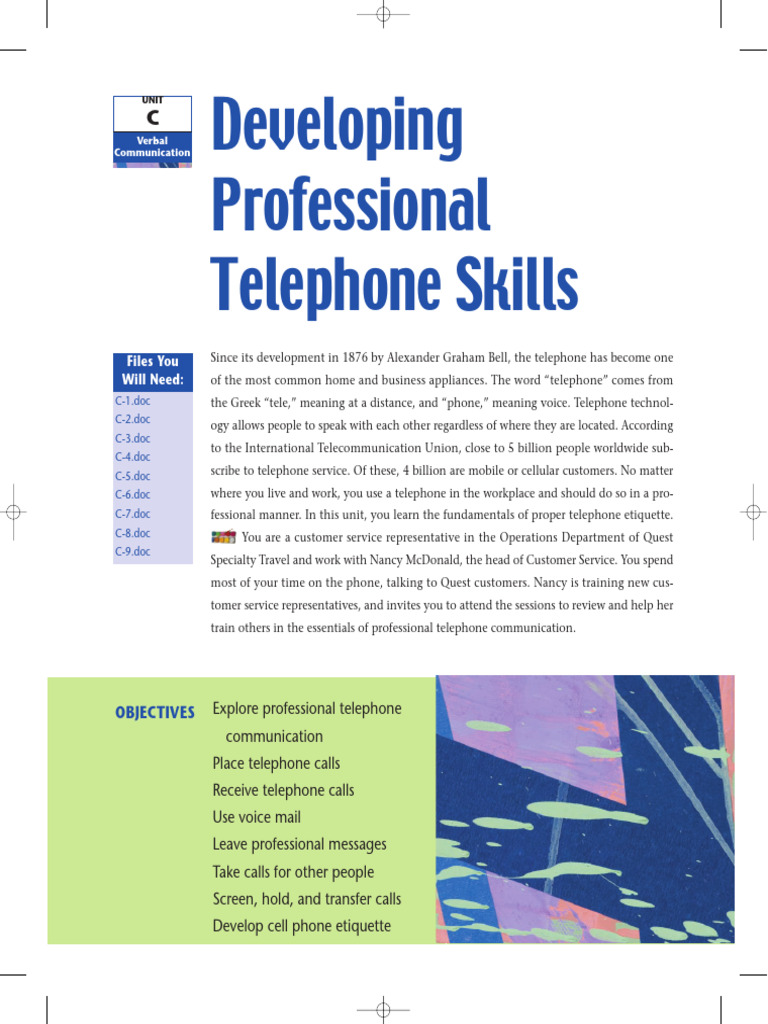 Developing Professional Telephone Skills | PDF | Voicemail | Telephone