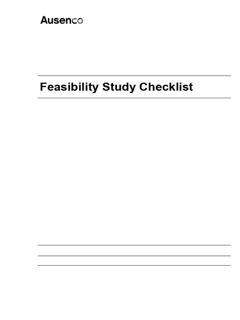 Feasibility Study Checklist | PDF | Assay | Mining