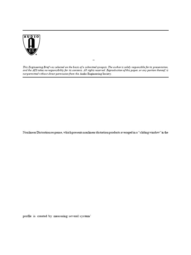 AES-149EB-Profiling Loudspeaker Nonlinearities 09-20-2020 | PDF ...