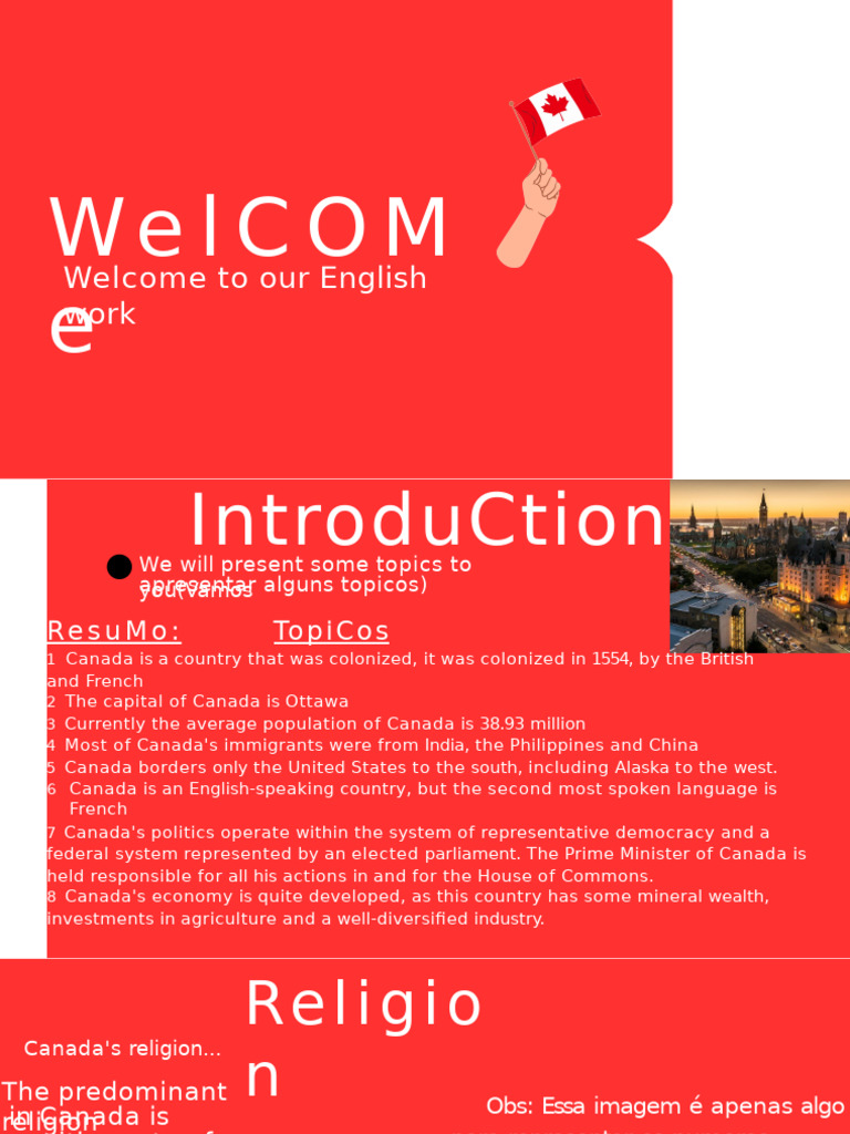 Welcome To Our English Work | PDF | Canada
